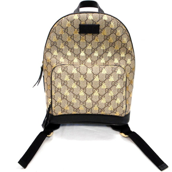 Gucci | Bags | Gucci Gg Supreme Bee Rucksack Backpack Beige Black ...